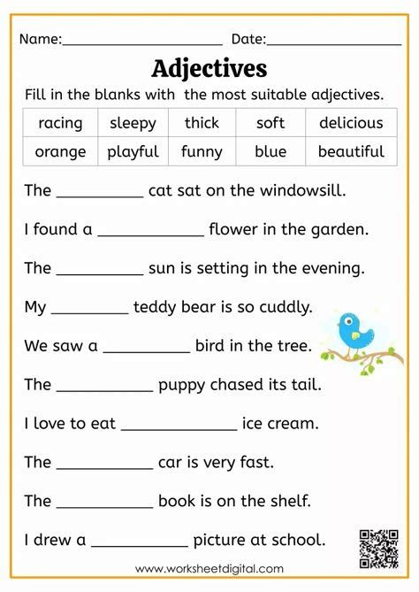 Grade 2 English Worksheet Digital 2nd Grade Worksheets English