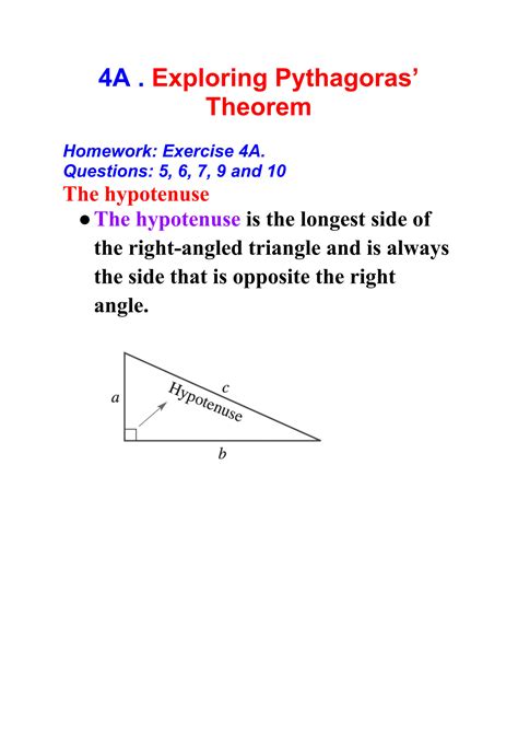 SOLUTION A Exploring Pythagoras Theorem Studypool