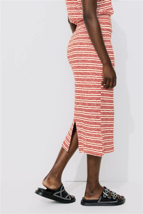 Midi Knit Skirt Multicolour Stripes