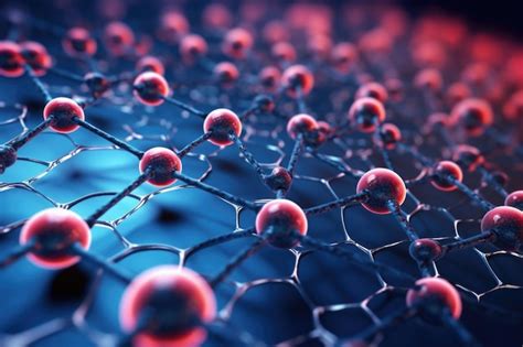 원자를 연결하는 격자 구조 하이테크 스타일의 분자 Generative Ai 프리미엄 사진