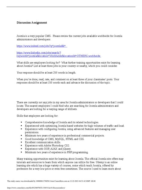 cs 3305 unit 6 discussion pdf joomla computing