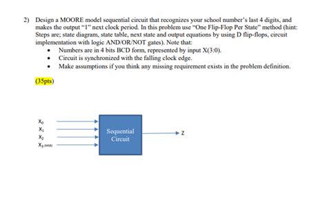 Design A MOORE Model Sequential Circuit That Chegg Com