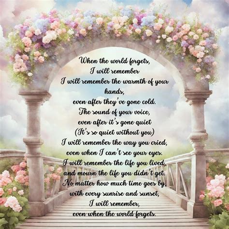 Remembrance Poem Celebration Of Life Digital Download Etsy