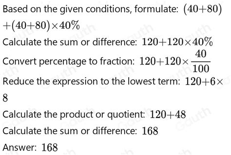 Solved What Number Is 40 Greater Than The Sum Of 40 And 80 [math]