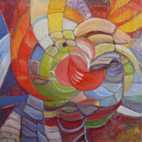 An Abstract Painting With Many Colors And Shapes