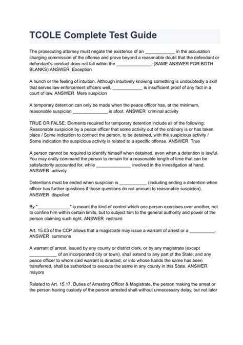 Tcole Complete Test Guide A Graded 100 Verified 2023 Tcole