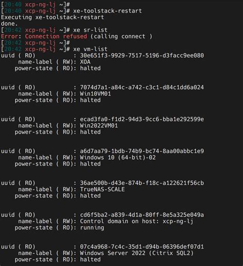 Xe Sr List Error Connection Refused Calling Connect Xcp Ng And Xo Forum Xe Sr List Error Connection Refused Calling Connect Xcp Ng And Xo Forum