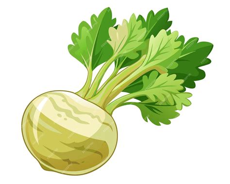 Celeriac Vector Illustration Isolated In White Background Premium Ai