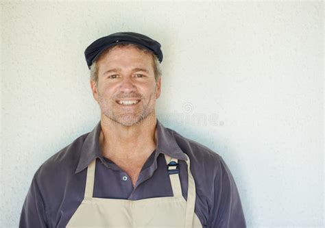Portrait Man And Happy Cafe Owner On Wall Background With Small Business Startup Manager On