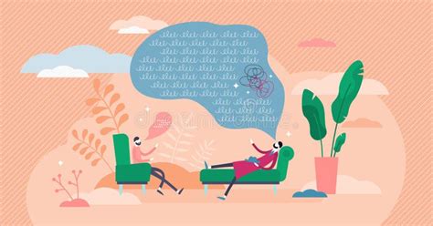 Therapy Session Concept Flat Tiny Person Vector Illustration Stock Vector Illustration Of