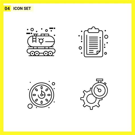 4 Icon Set Simple Line Symbols Outline Sign On White Background For Website Design Mobile
