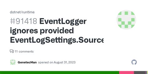 Eventlogger Ignores Provided Eventlogsettingssourcename · Issue 91418