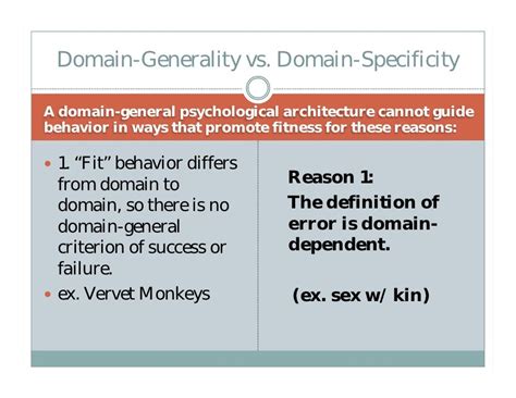 The Origins Of Domain Specificity