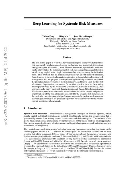 deep learning for systemic risk measures deepai