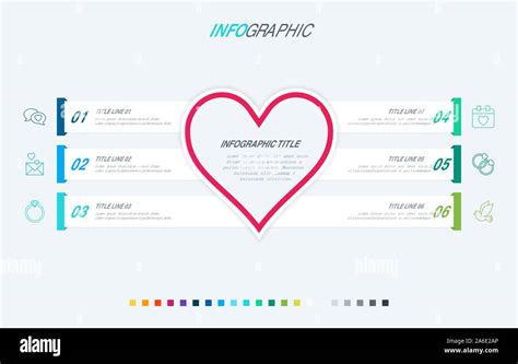 Timeline Infographic Design Vector 6 Options Hearts Workflow Layout Vector Infographic