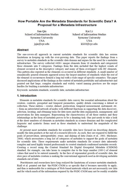 How Portable Are The Metadata Standards For Scientific Data A Proposal