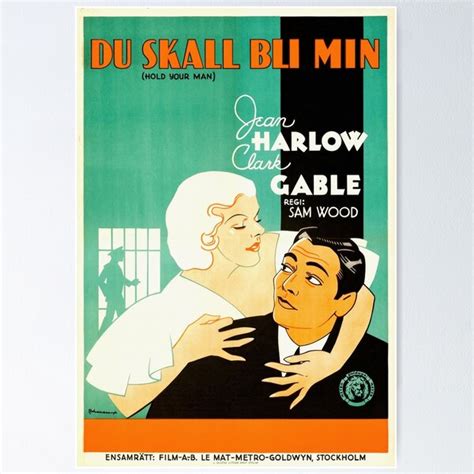 Vintage Art Deco Movie Poster Hold Your Man 1933 Jean Harlow