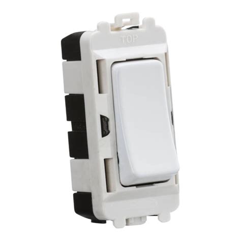AX Double Pole Grid Switch In Matt White For The