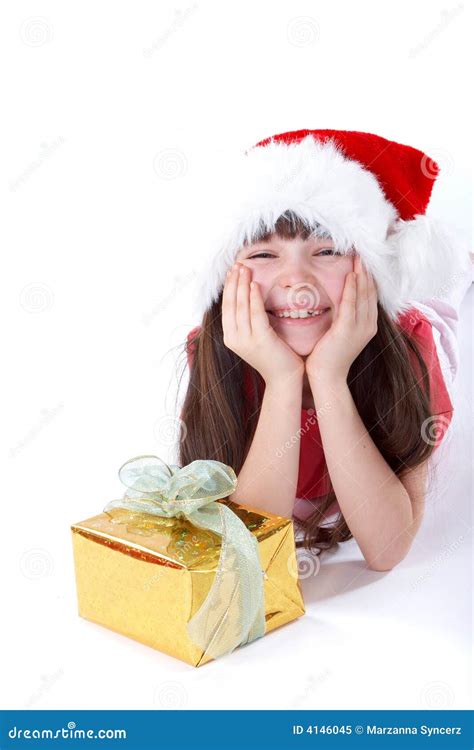 Happy Christmas Girl Stock Image Image Of Female Young 4146045