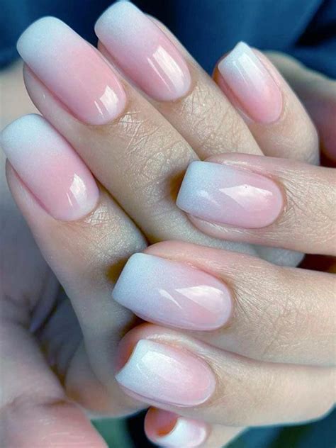 Комплект Разкошни Press On Изкуствени Нокти 24 броя Омбре Изящен Маникюр Изкуствени Нокти