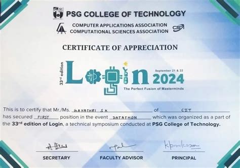 Gayathri Sk On Linkedin Hackathonwin Datathon Machinelearning Nlp Aiml Psgtech Login2024