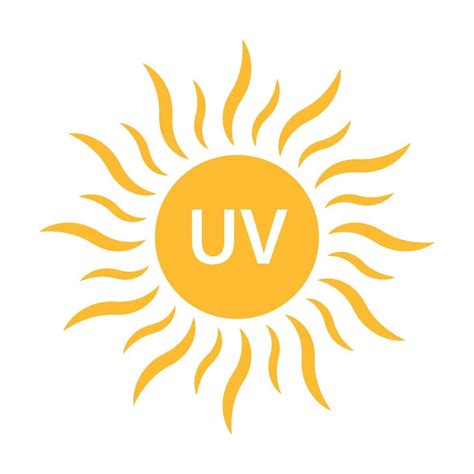 UV radiation icon vector solar ultraviolet light symbol for graphic ...