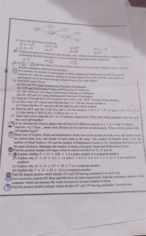 Find The HCF And The LCM Of A And B For The Numbers A And B
