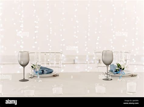 Table Setting For Holidays And Wedding Blue Color A Set Table For A