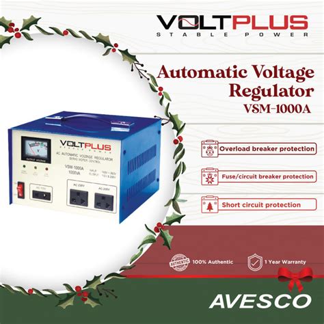 1000va Automatic Voltage Regulator Single Phase Vsm 1000 Voltplus Avesco Lazada Ph