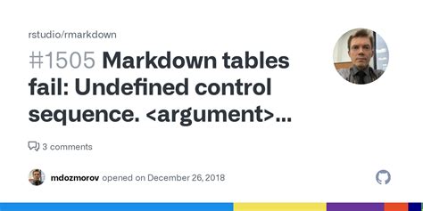 Markdown Tables Fail Undefined Control Sequence Magyar Captionfix Issue Rstudio