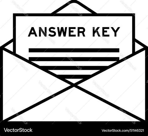 Envelope And Letter Sign With Word Answer Key As Vector Image