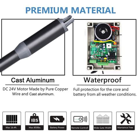 Gate Openers Linear Actuator DC Worm Gear Automatic Swing Gate Opener Photocells Lamp Push