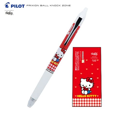 키니나루 파이롯트 프릭션 볼 노크 존 지워지는 펜 05mm 산리오 헬로키티 레드 리본