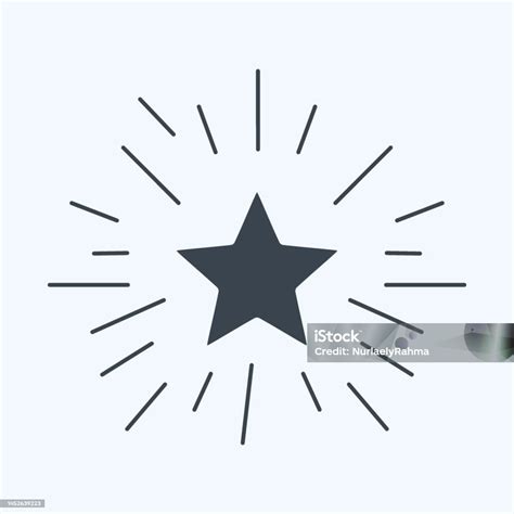 광선이 있는 아이콘 별 별 기호와 관련이 있습니다 글리프 스타일 심플한 디자인 편집 가능 간단한 그림입니다 간단한 벡터 아이콘 금 금속에 대한 스톡 벡터 아트 및 기타