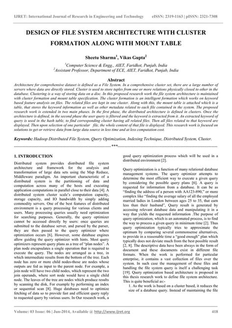Design Of File System Architecture With Cluster Pdf Search Internet