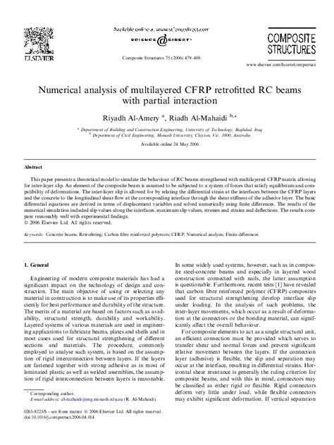 Pdf Numerical Analysis Of Multilayered Cfrp Retrofitted Rc Beams With