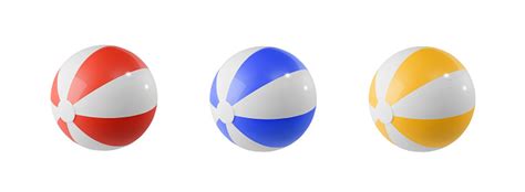 흰색 배경에 고립 된 현실적인 비치 볼 수영을 위한 수영장 장난감 해변과 물 게임을 위한 팽창식 공 Vector3d 만화 일러스트 레이 션 공 스포츠 장비에 대한 스톡 벡터
