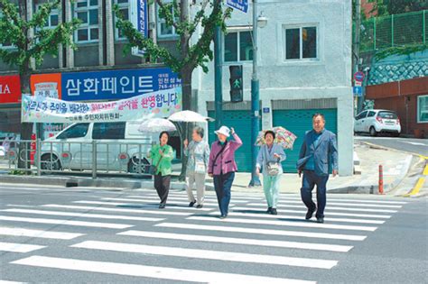 인천경기 왕복 6차로 도로에 40년만에 횡단보도 생겼어요