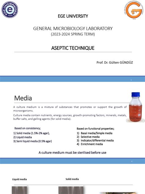 week 2 aseptic technique pdf growth medium sterilization