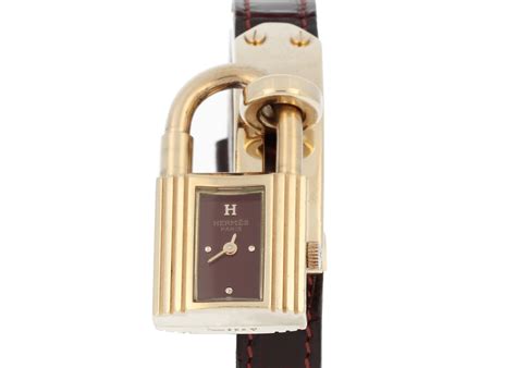 Hermès Bordeaux Lock Watch Sex And The City 1990s Gold Pl Stainless Steel Perfect