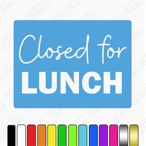 Printable Sign Closed For Lunch