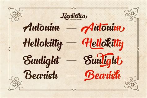 Realistica Script Font Free Fonts