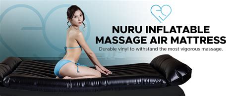 Inflatable Nuru Massage Air Mattress Black Durable Pvc Waterproof