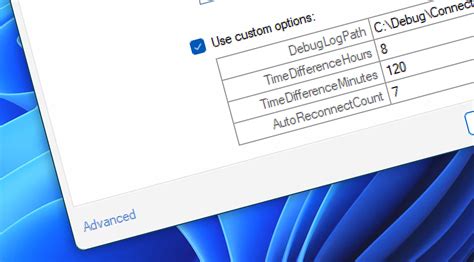 Custom Connection Settings