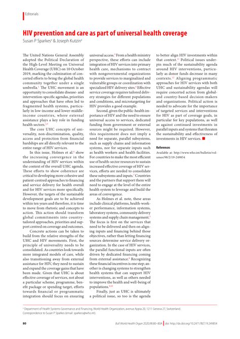 Pdf Hiv Prevention And Care As Part Of Universal Health Coverage