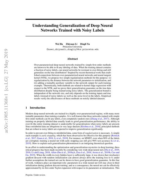 Understanding Generalization Of Deep Neural Networks Trained With Noisy