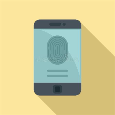 Smartphone Fingerprint Icon Simple Style Stock Vector Illustration