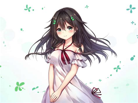 Download Dynamic Anime Cute Green Eyes Girl Wallpaper Wallpapers Com