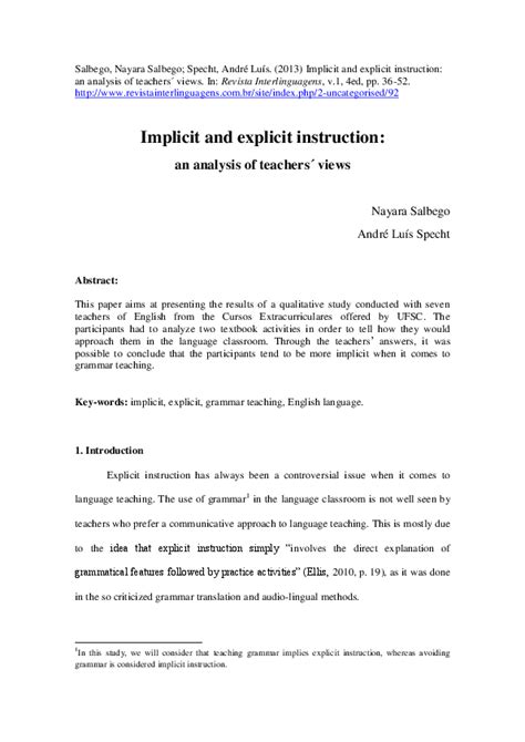 pdf implicit and explicit instruction an analysis of teachers´ views