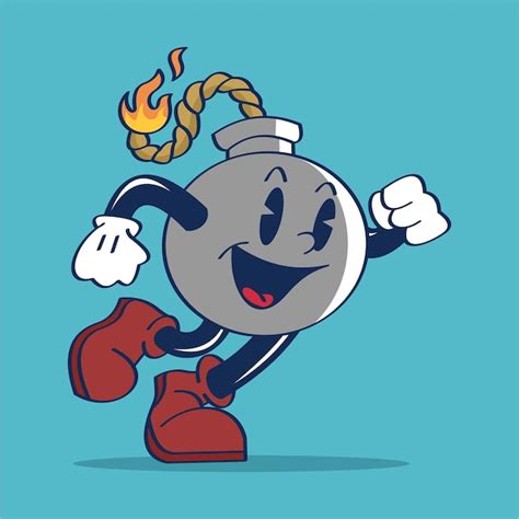 Premium Vector Happy Dynamite Cartoon Character With Cute Face Vector Hand Drawing